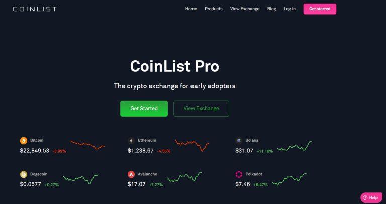 Обзор криптовалютной биржи Coinlist Pro 2022. Особенности, комиссии, плюсы и минусы.